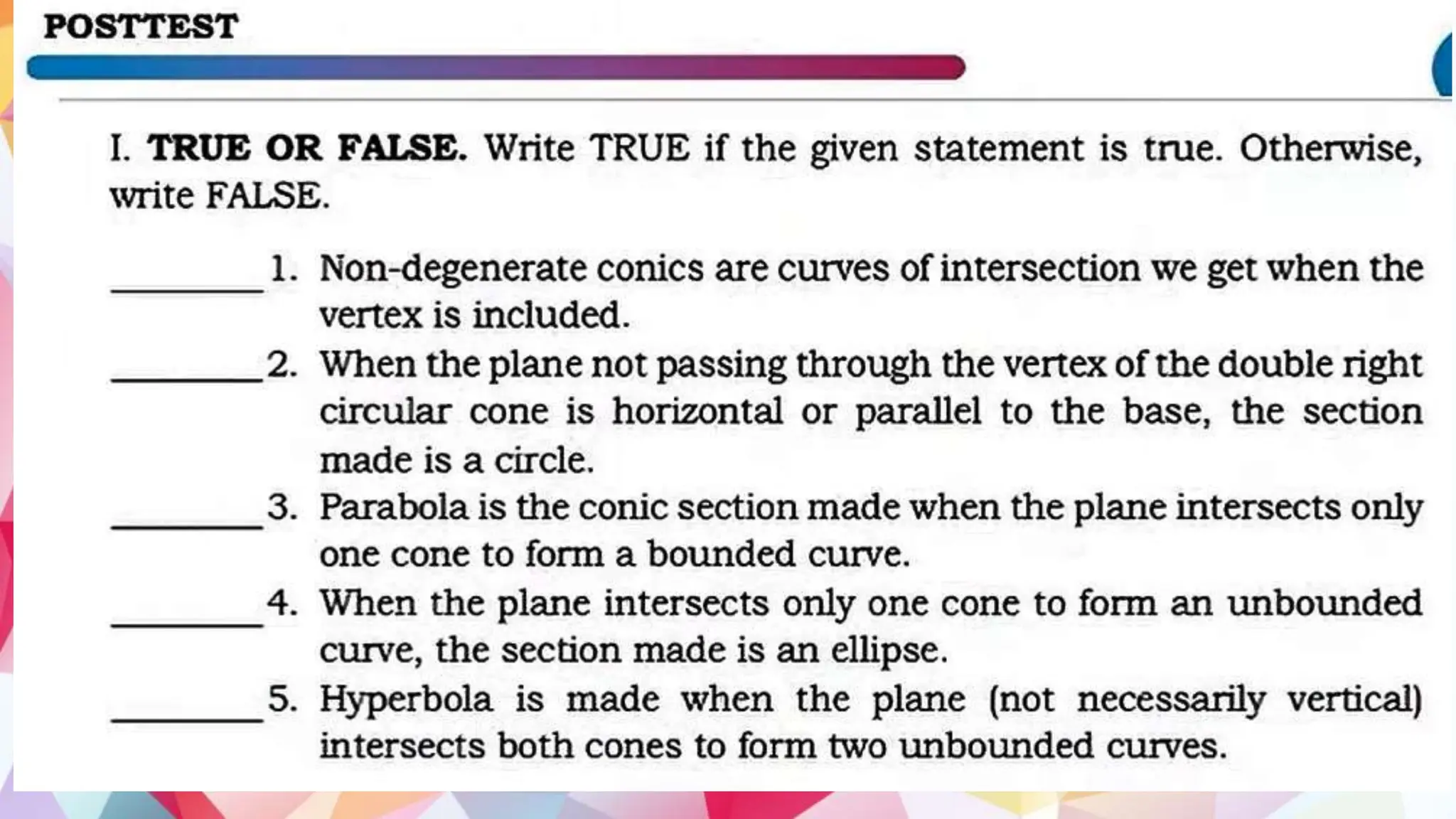 PRECALCULUS - OVERVIEW OF CONIC SECTIONS.pptx