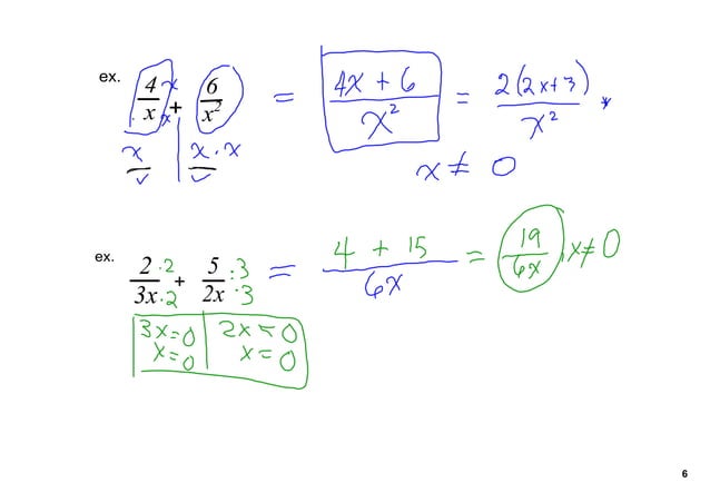 Precal 20 S Adding And Subtracting Rational Expressions | PDF