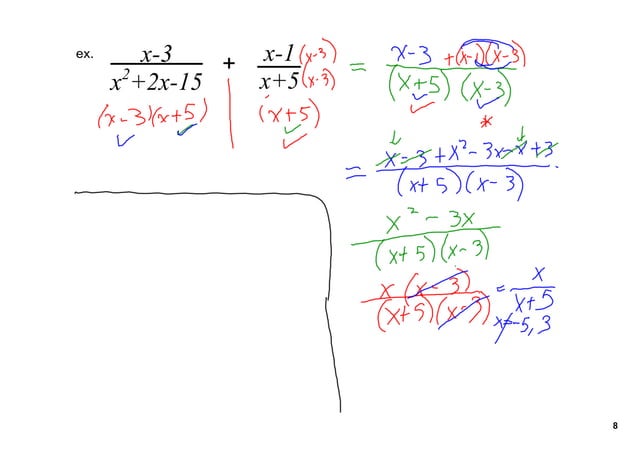 Precal 20 S Adding And Subtracting Rational Expressions | PDF