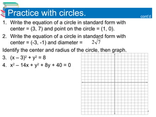 PreCalculus : Circles, Parabolas, and Ellipse | PPT