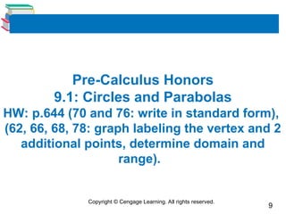PreCalculus : Circles, Parabolas, and Ellipse | PPT