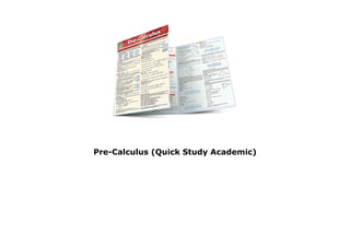 Pre-Calculus (Quick Study Academic) | PDF