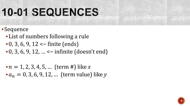 Precalculus 10 Sequences and Series.pptx | Physics | Science