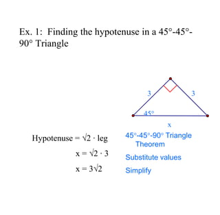 Precalculus August 28 trigonometry ratios in right triangle and special ...