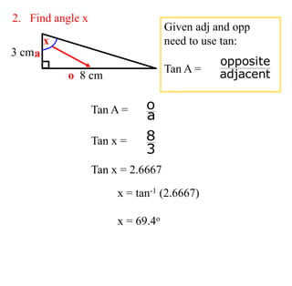 Precalculus August 28 trigonometry ratios in right triangle and special ...
