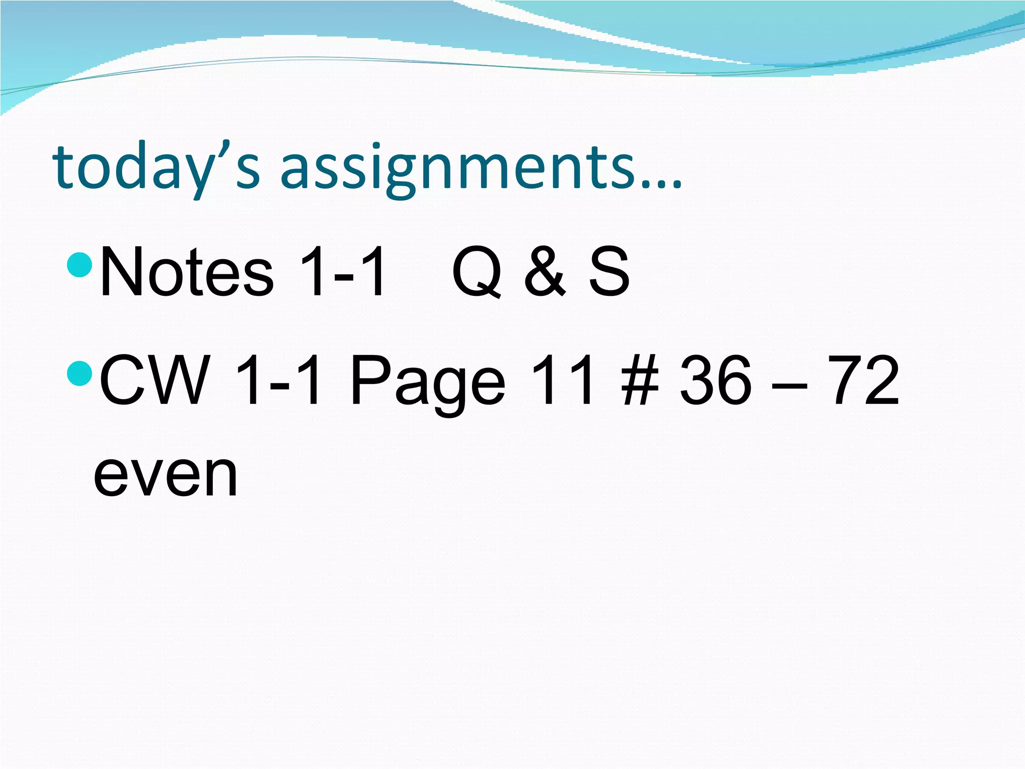 Pre Cal Notes 1 1 | PPT