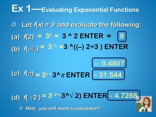 PreCalculus notes 4.1 Exponential Functions | PPT