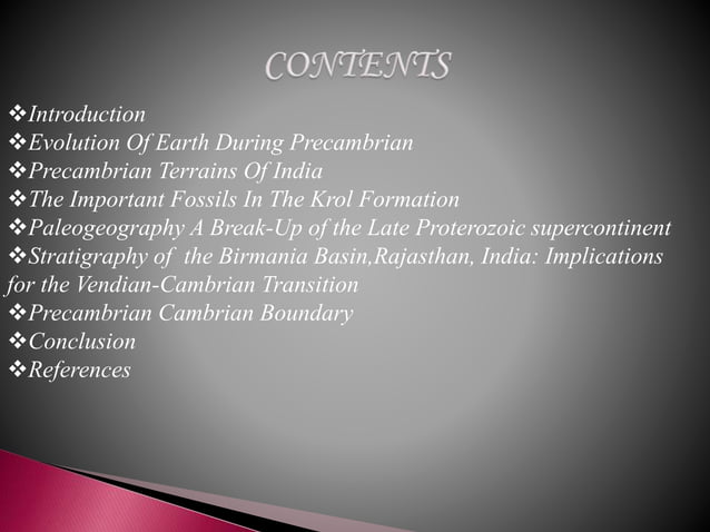 Precambrian cambrian boundary with reference to india | PPTX | Geology | Science