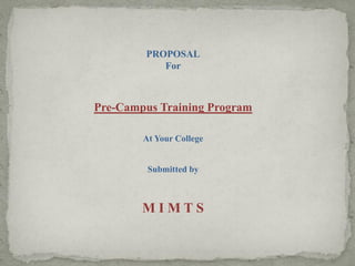 Pre campus recruitment program | PPT