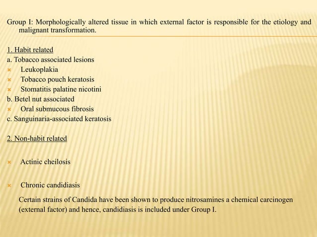 Pre cancerous lesions & conditions | PPTX