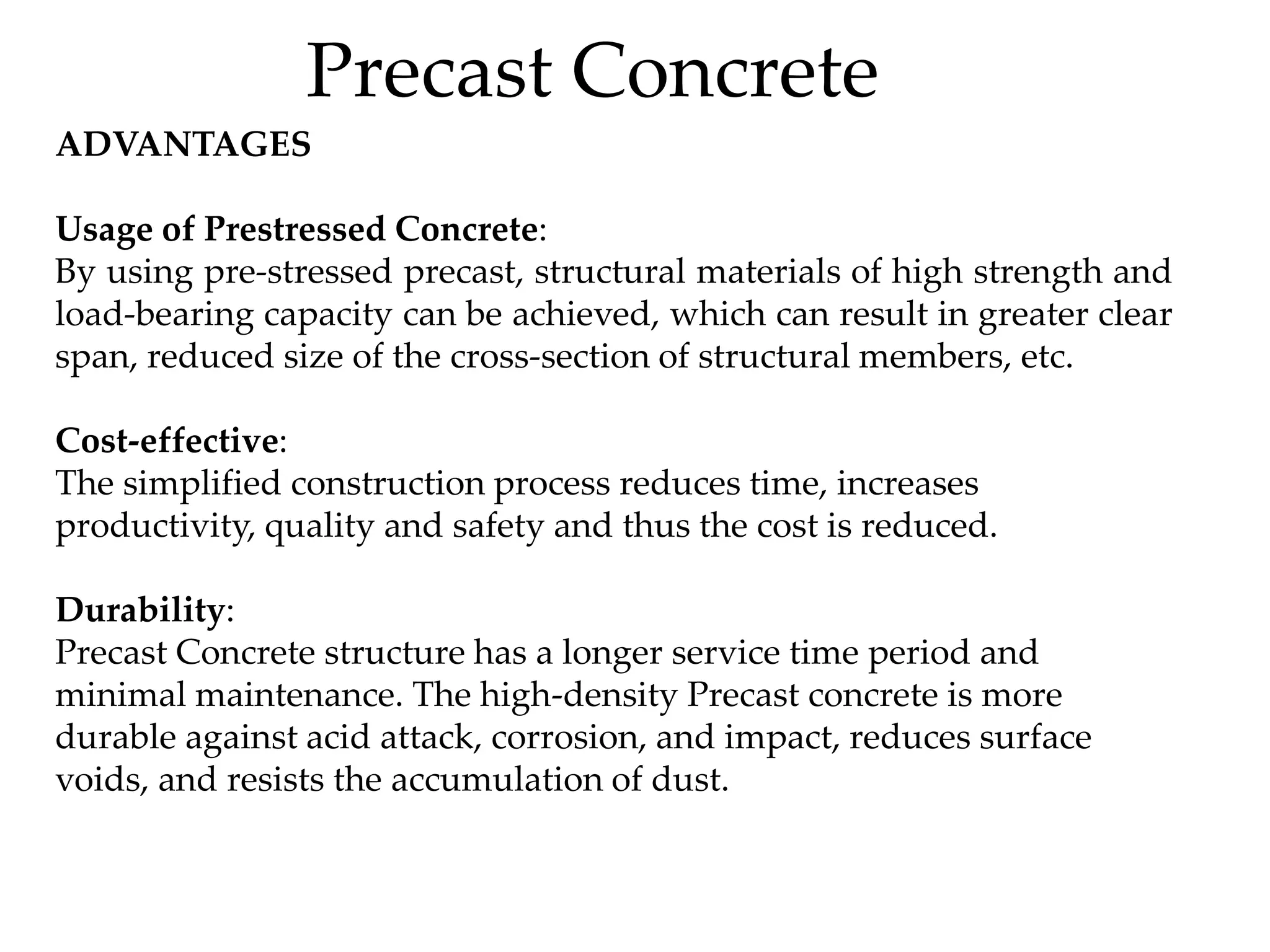 Precast Concrete is the most prominent structure | PDF