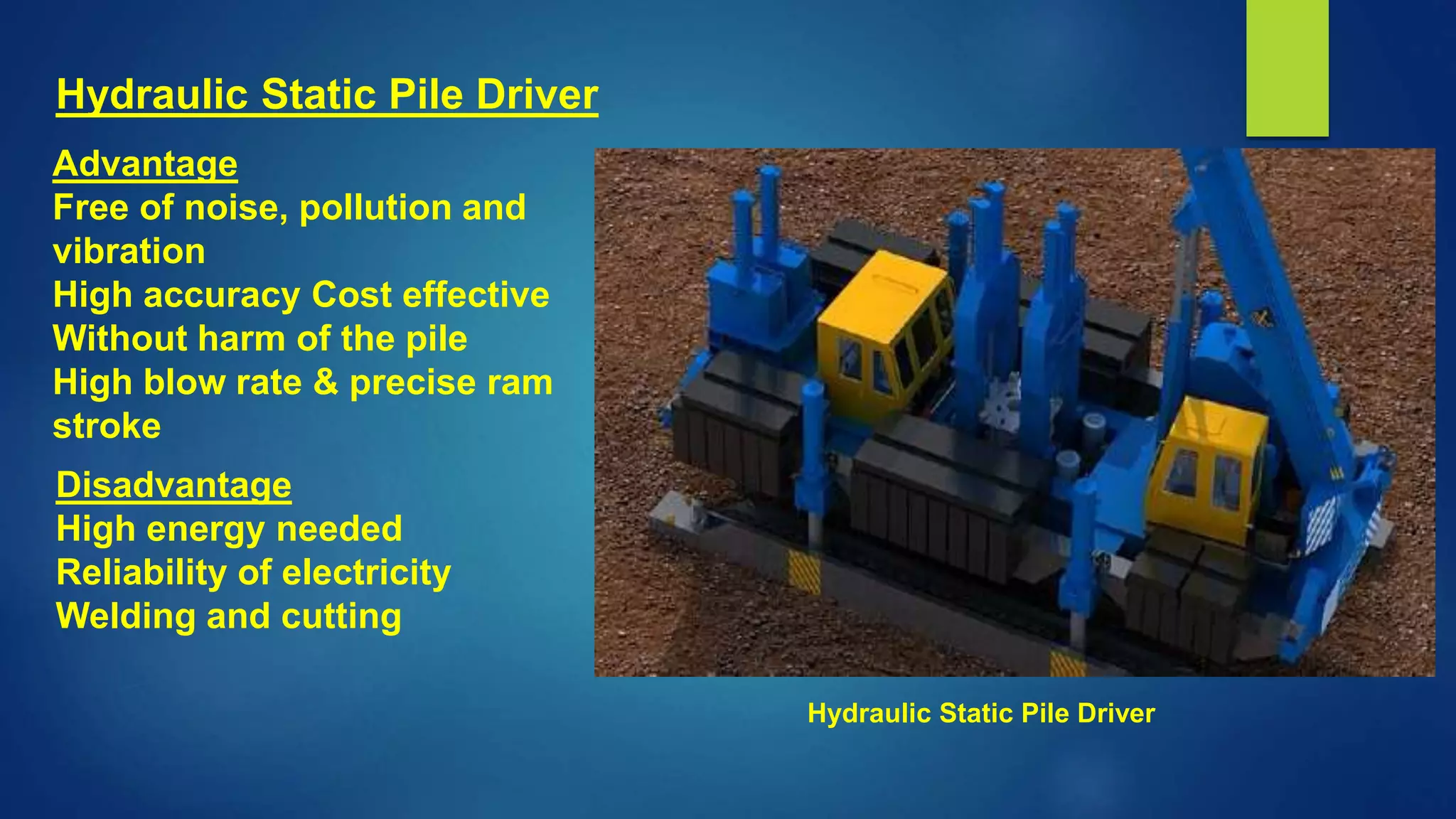 Precast concrete pile driving method and risk assessment | PPTX