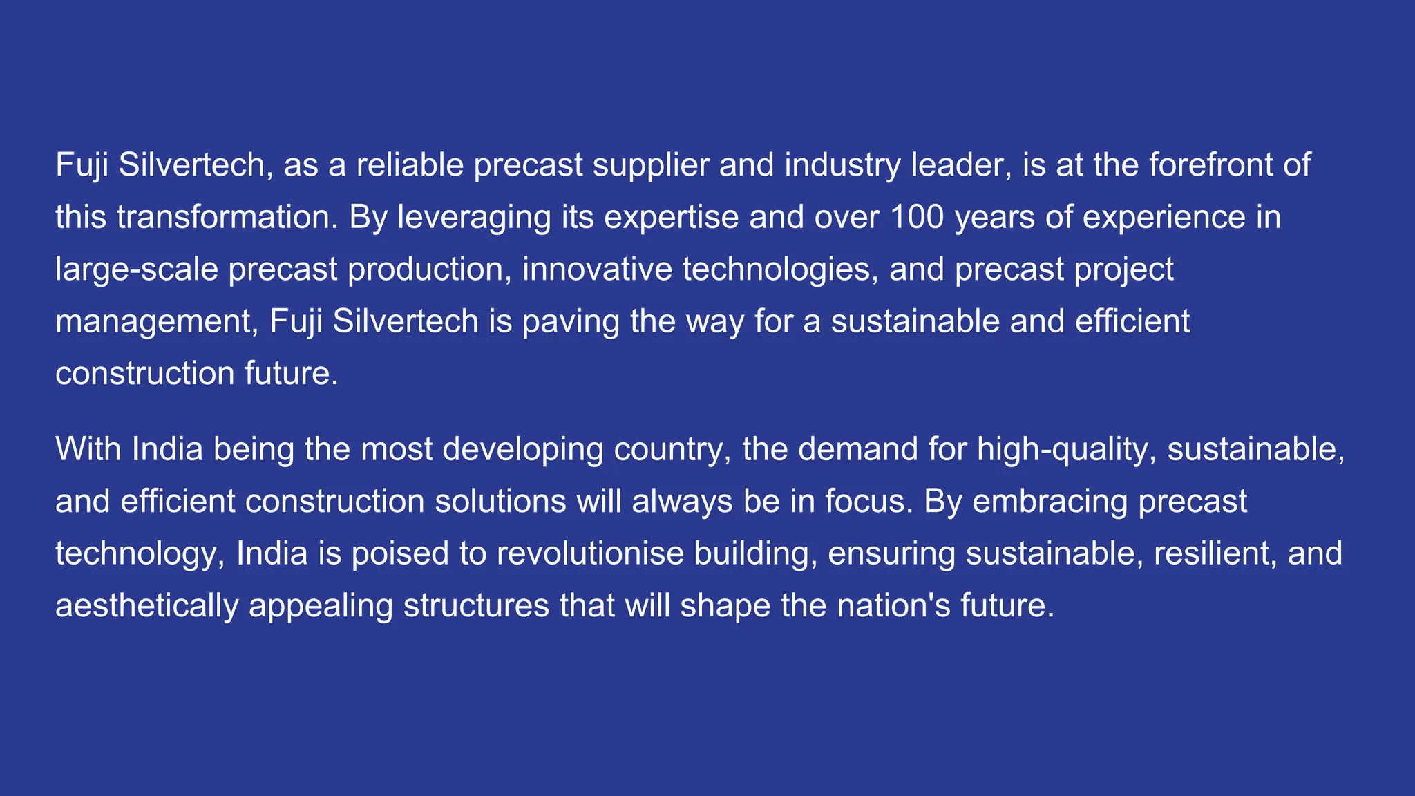 Fuji Silvertech Precast: Now and Forever | PPTX