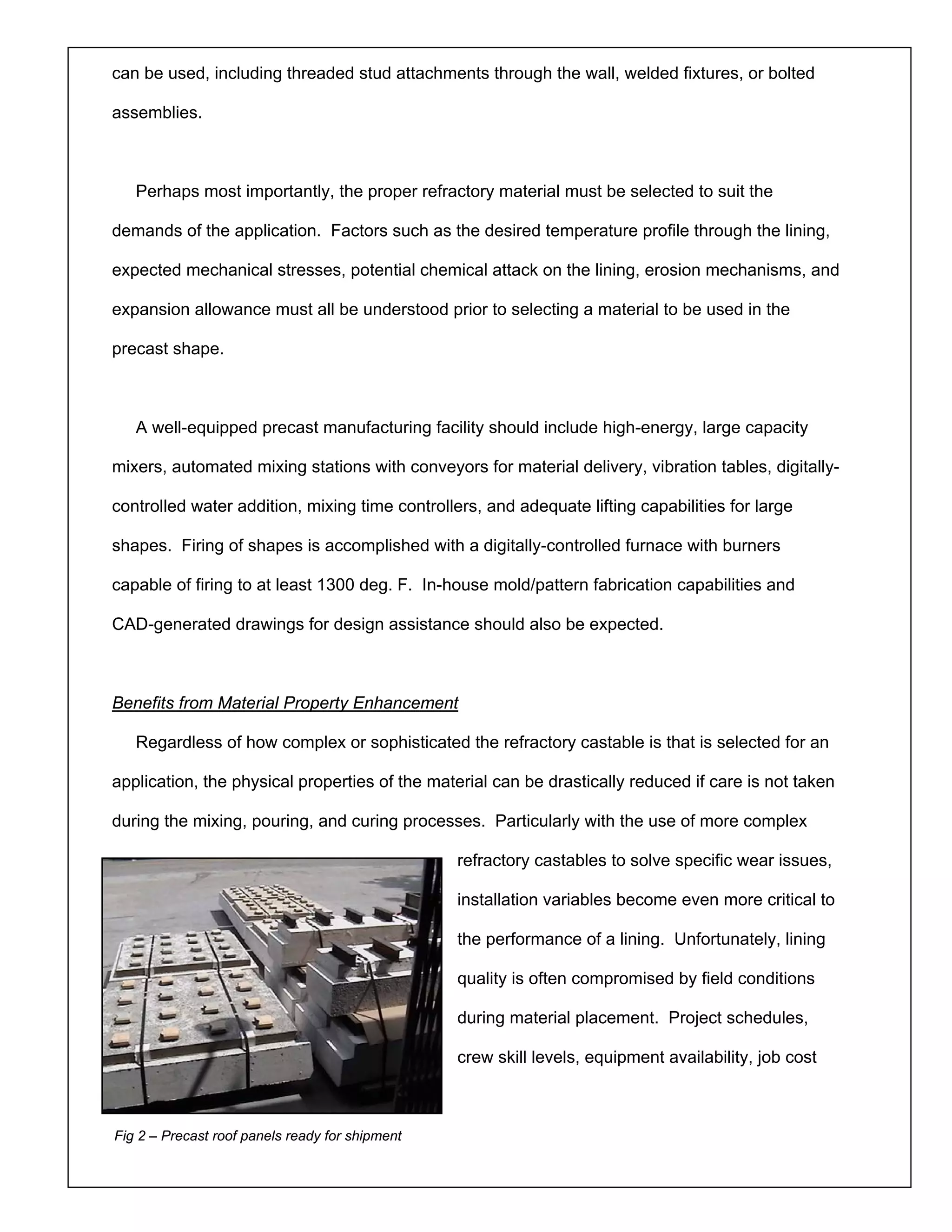 Precast Refractory Shape Article TFL | PDF
