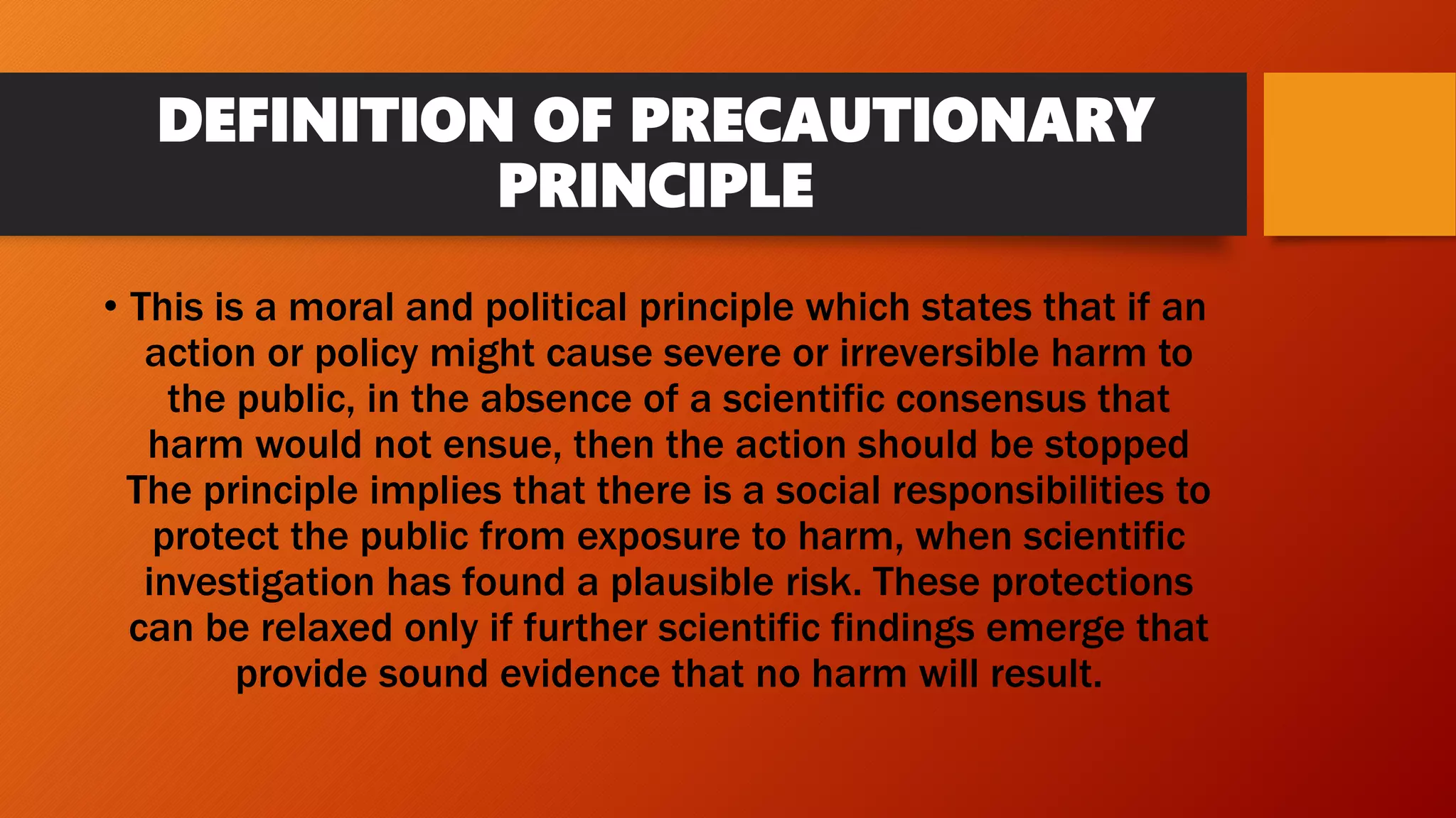 Precautionary principle / Precautionary principle in environmental law ...