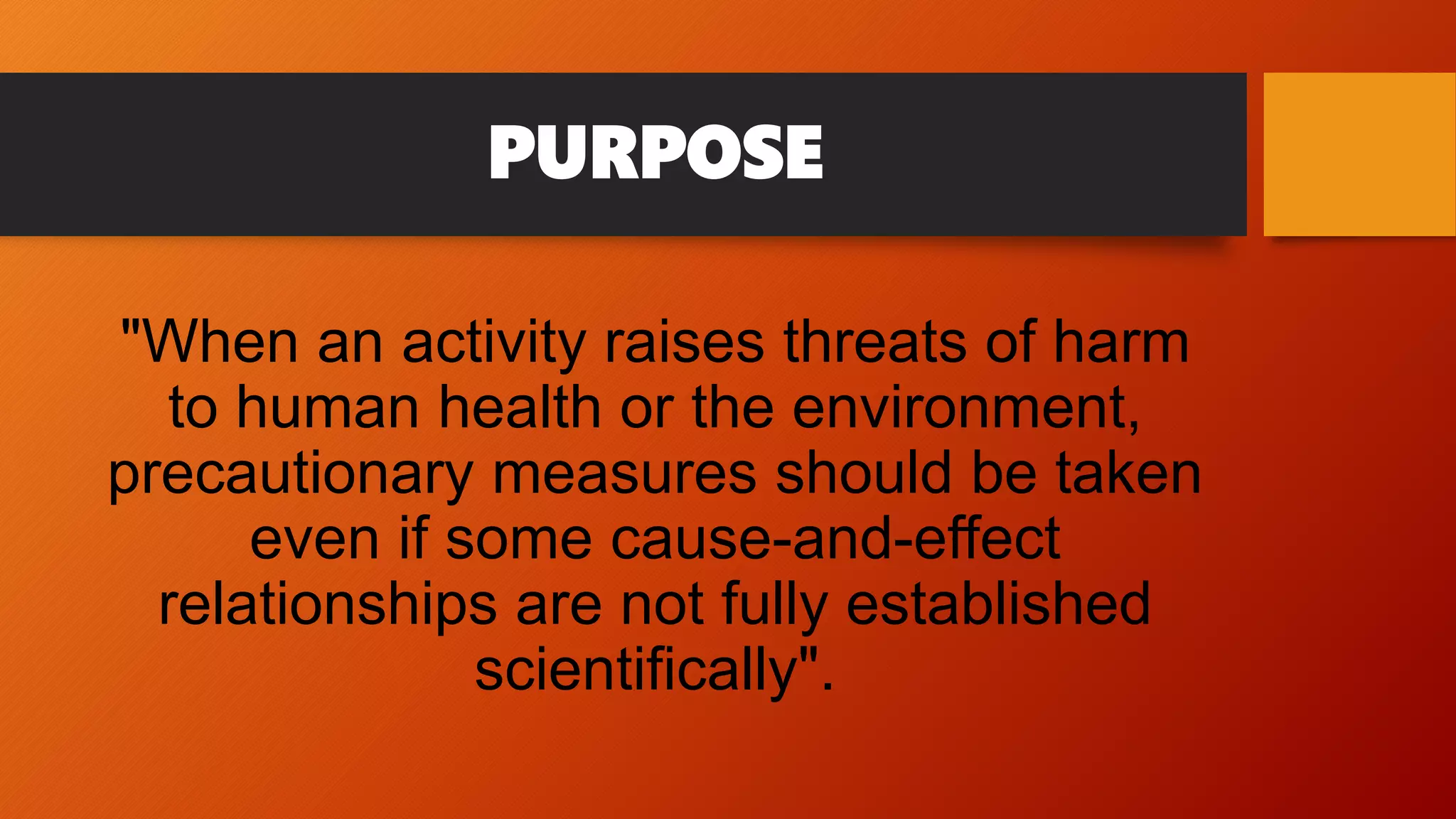 Precautionary principle / Precautionary principle in environmental law ...