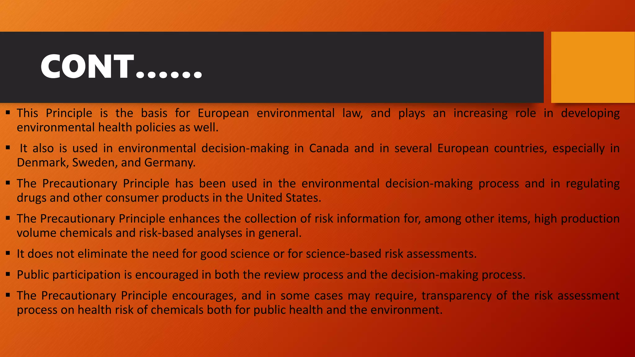 Precautionary principle / Precautionary principle in environmental law ...