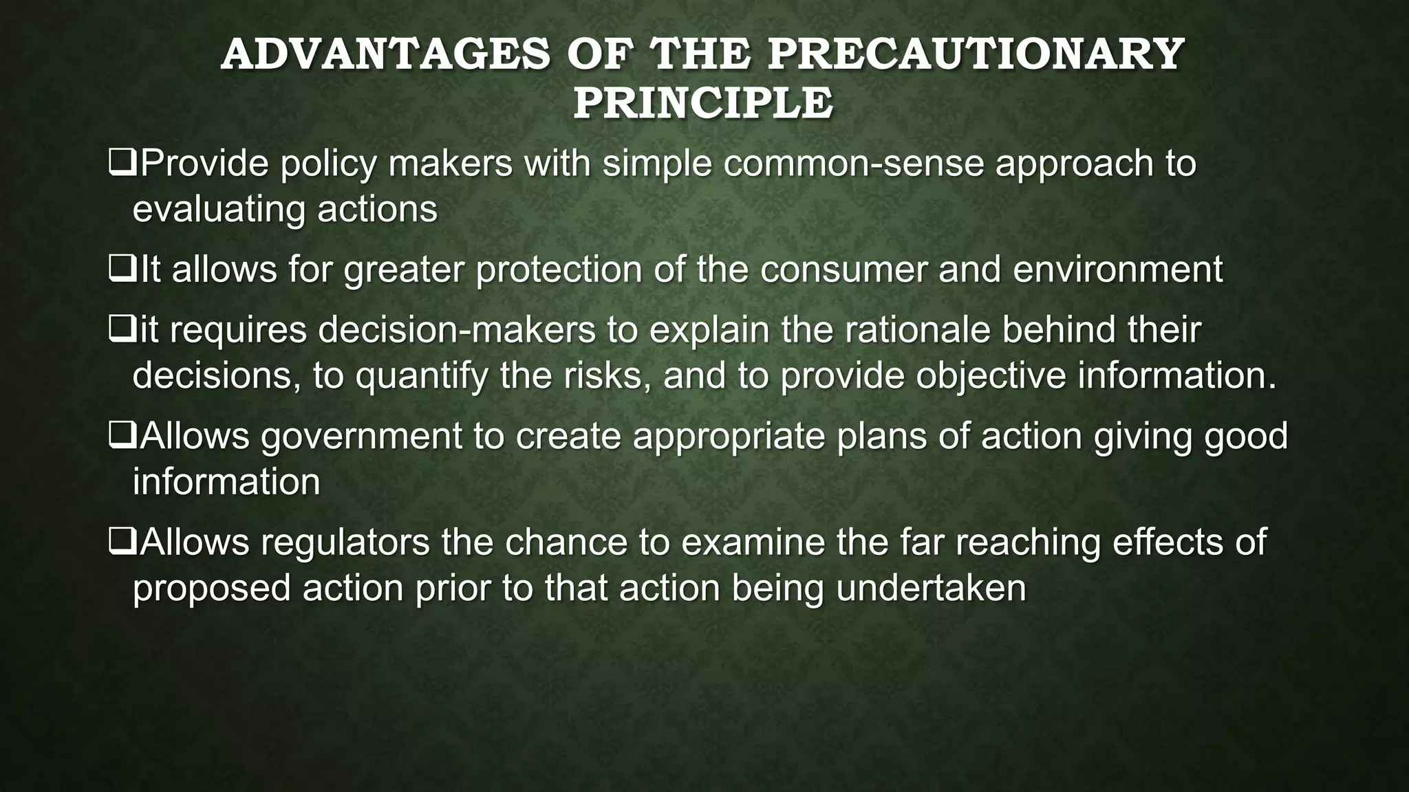 Precautionary principle and the polluter pay principle | PPTX