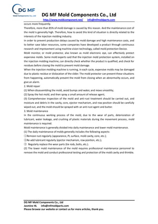 Precautions for injection mold maintenance | PDF | First Aid | Injuries