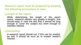 Precautions in writing Research Report- RM.pptx