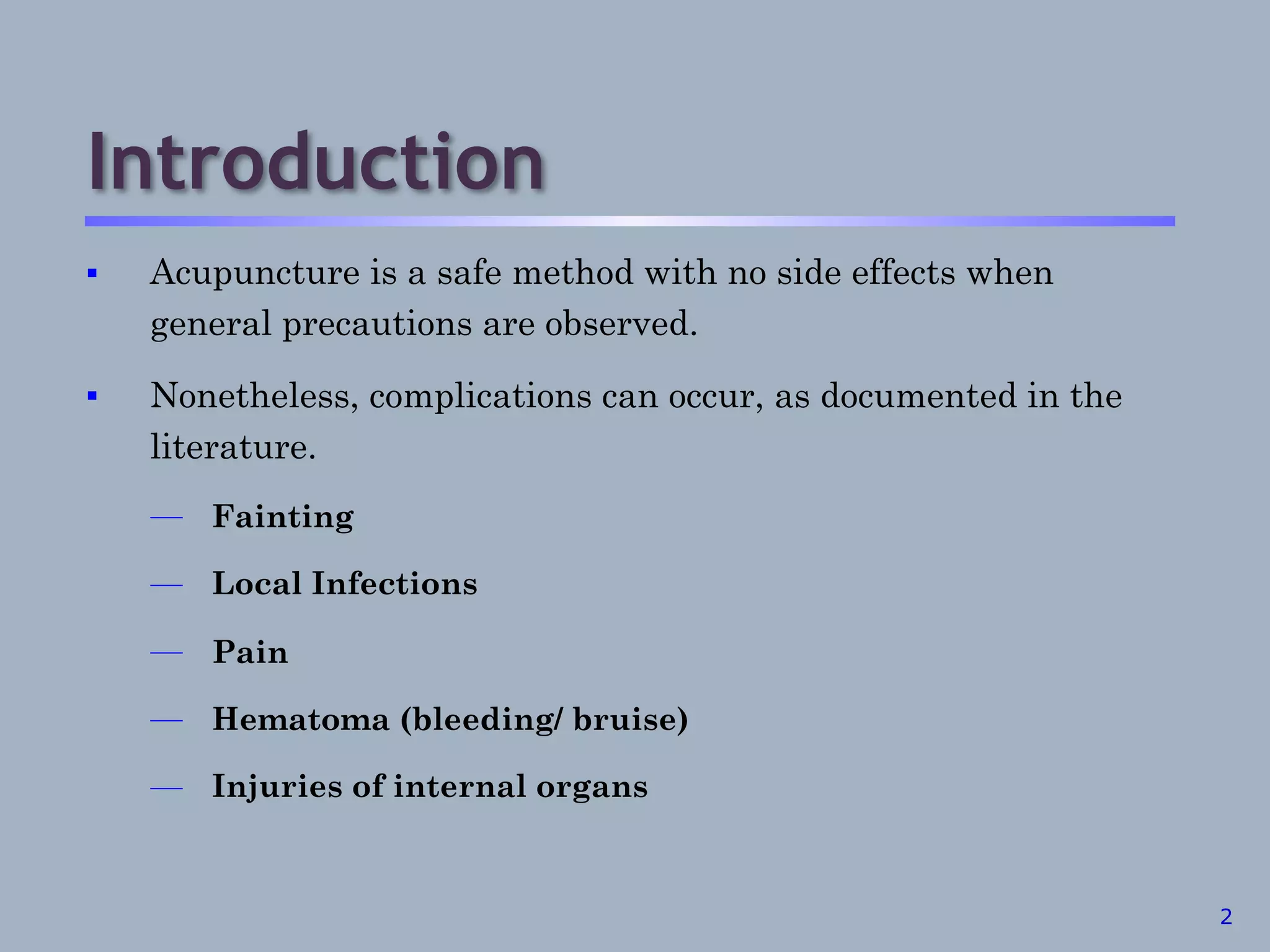 Precautions of acupuncture | PDF
