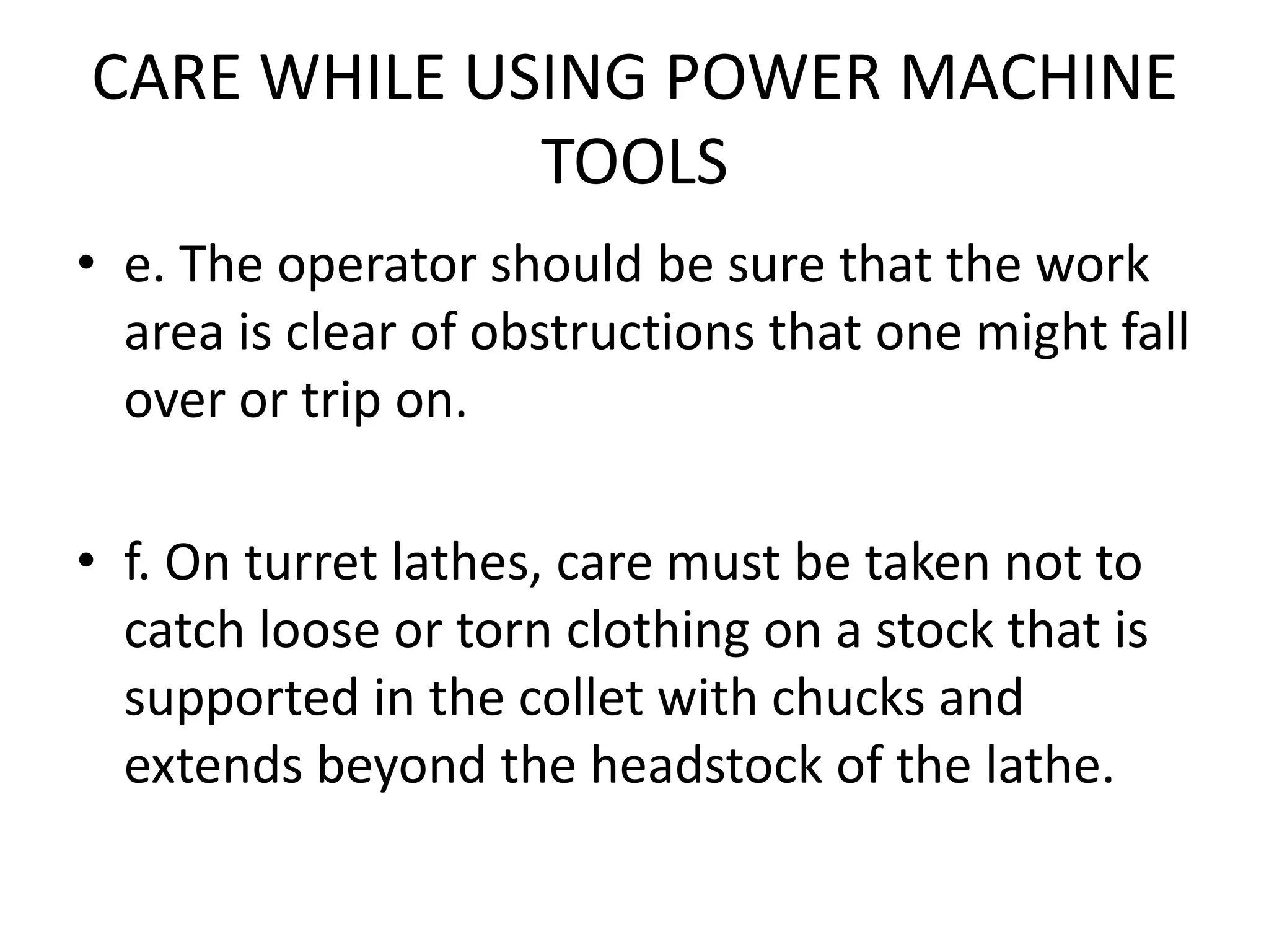 Precautions using machine tools | PDF