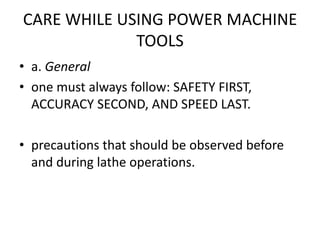 Precautions using machine tools | PDF
