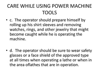 Precautions using machine tools | PDF