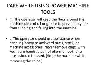 Precautions using machine tools | PDF
