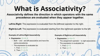Precedence and Associativity in C prog. language | PPTX