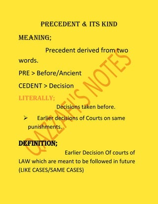 PRECEDENT Briefly defined.pdf | Law
