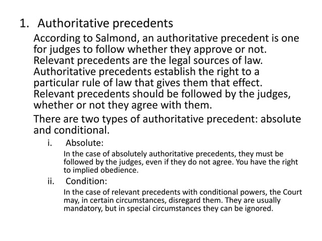 Precedents concept and kinds | PPT