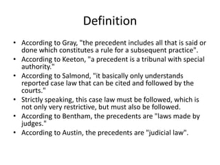 Precedents concept and kinds | PPT