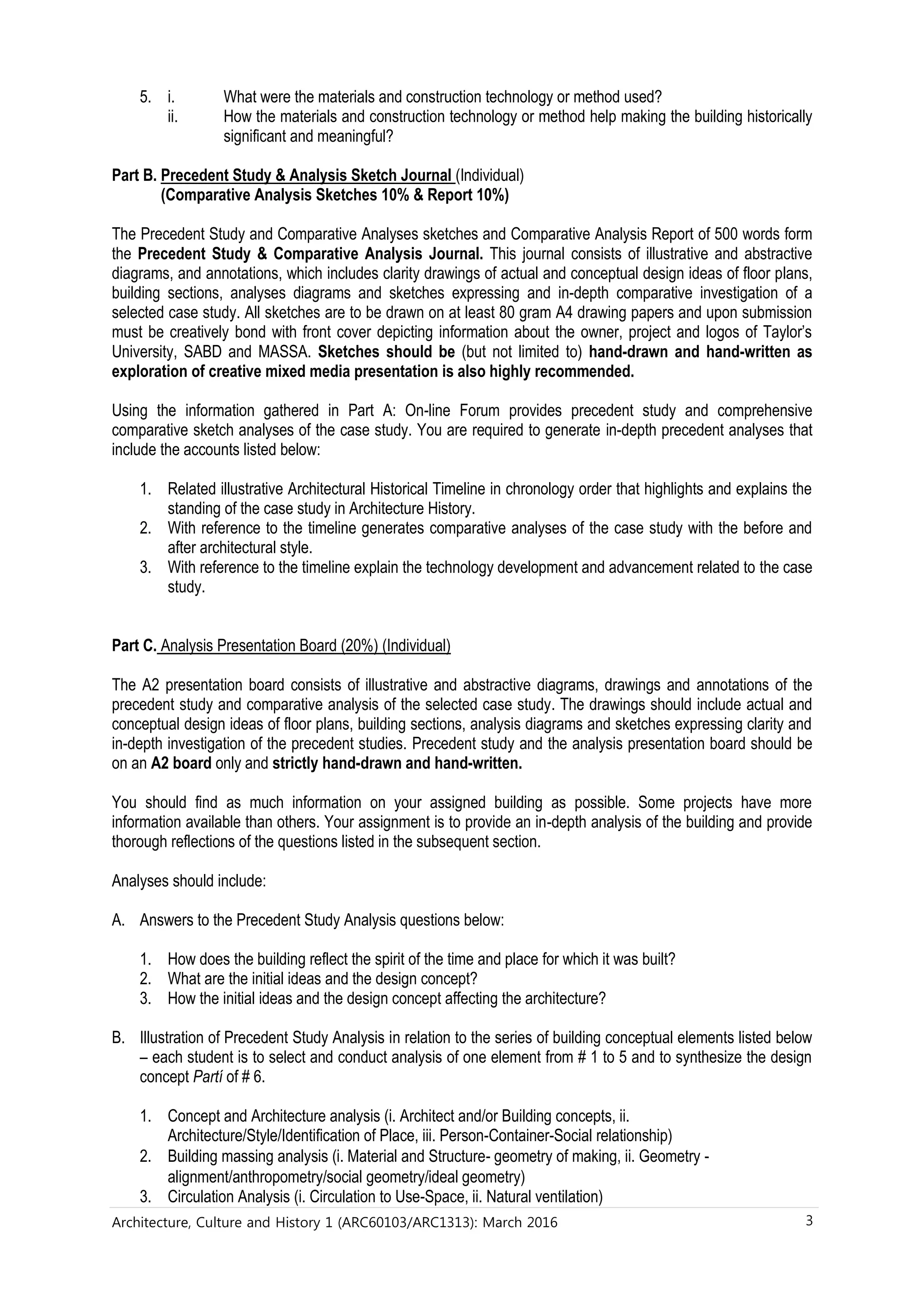 Precedent studies project 1 brief | PDF