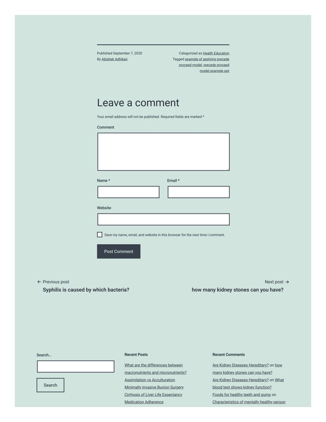 Precede proceed model example