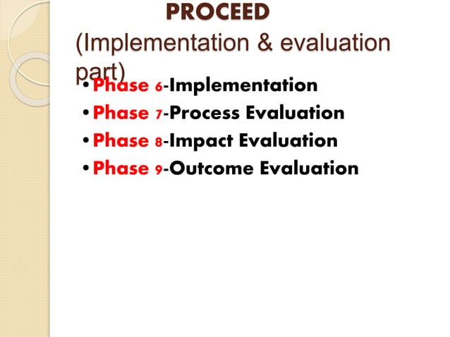 Preceed proceed model of health planning | PPT