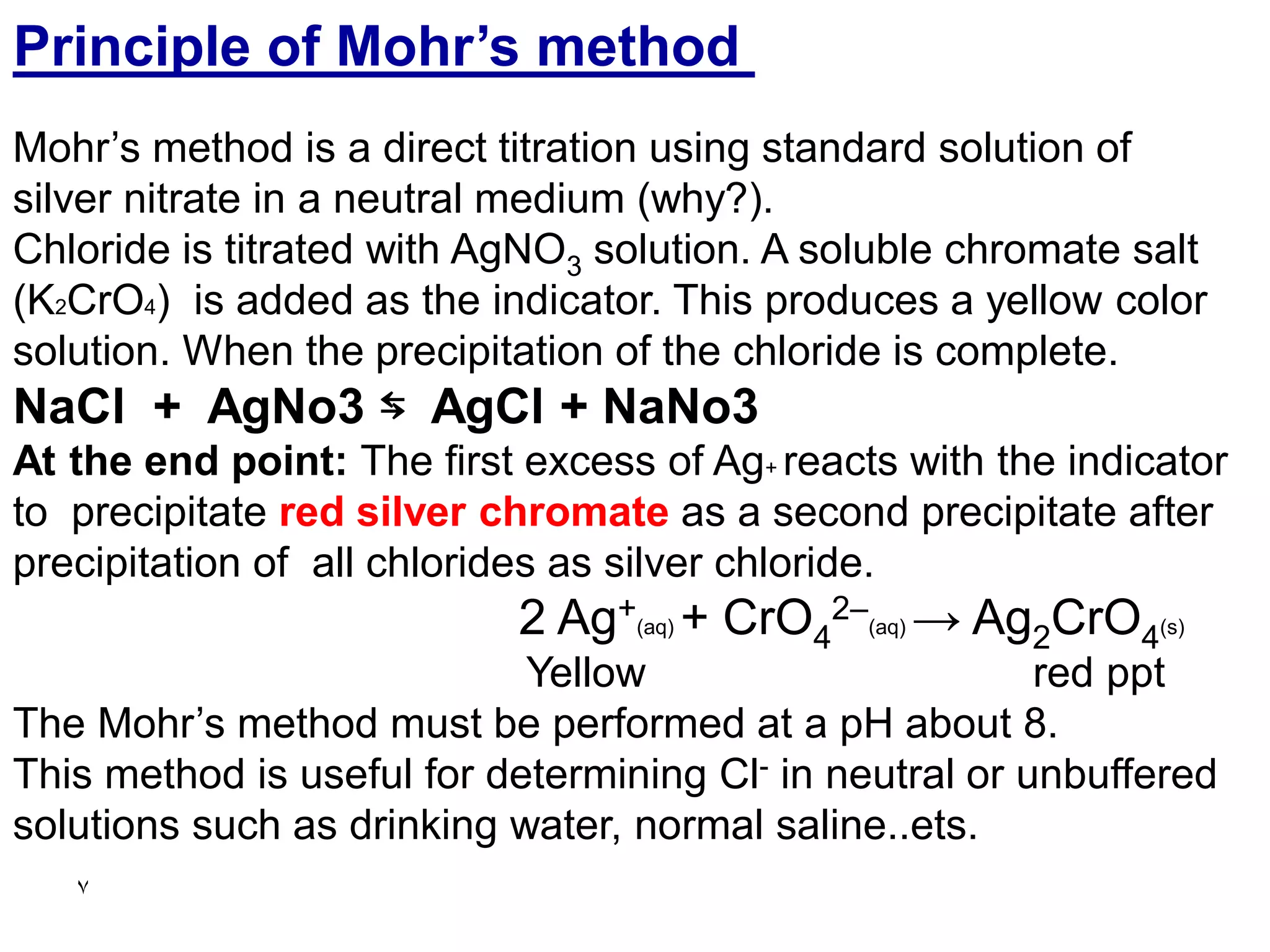 Precepitation titration mohrs method | PDF | Chemistry | Science