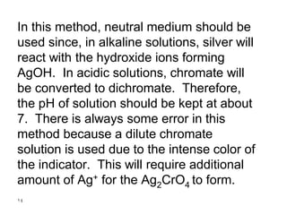 Precepitation titration mohrs method | PDF