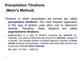 Precepitation titration mohrs method | PDF