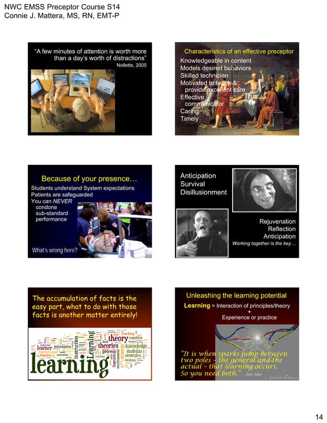 2014 Paramedic Preceptors handout of Powerpoint Slides | PDF