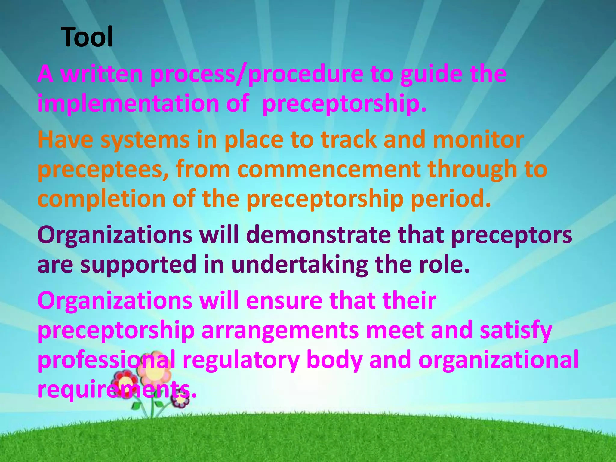 Preceptorship overview and framework | PDF