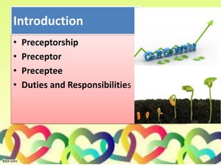 Preceptorship overview and framework | PDF