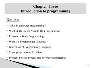 preChapter3.pptx introduction to programming | PPTX
