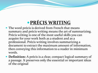 Precies writting and sample | PPTX