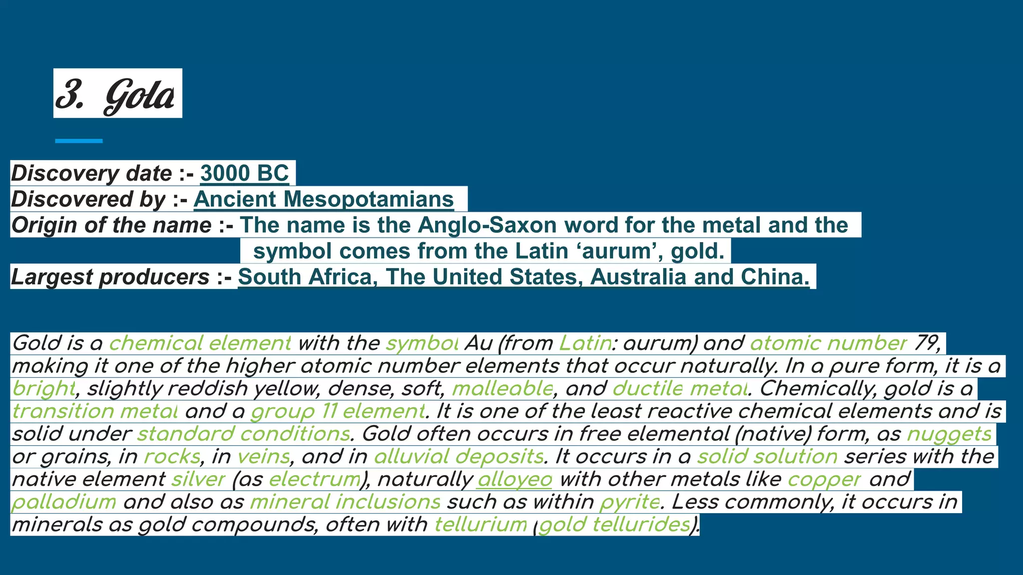 Precious elements found on earth and their uses | PPTX