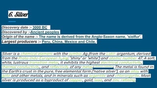 Precious elements found on earth and their uses | PPTX