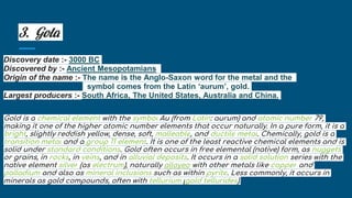 Precious elements found on earth and their uses | PPTX