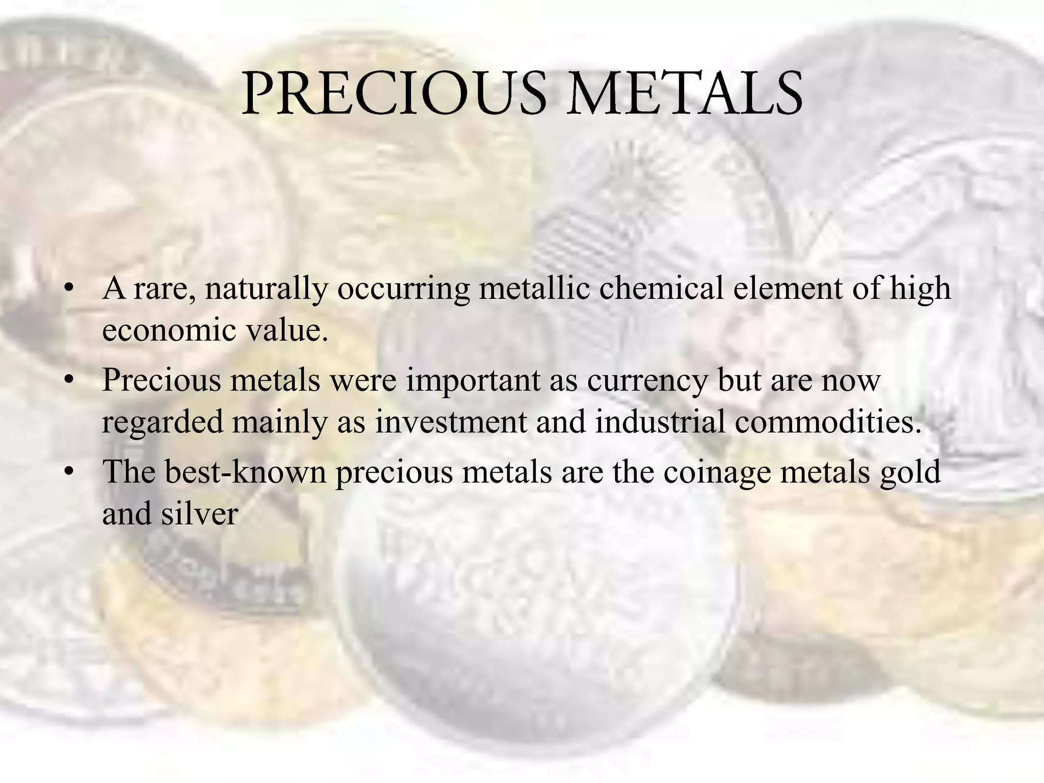 Precious metals | PPTX