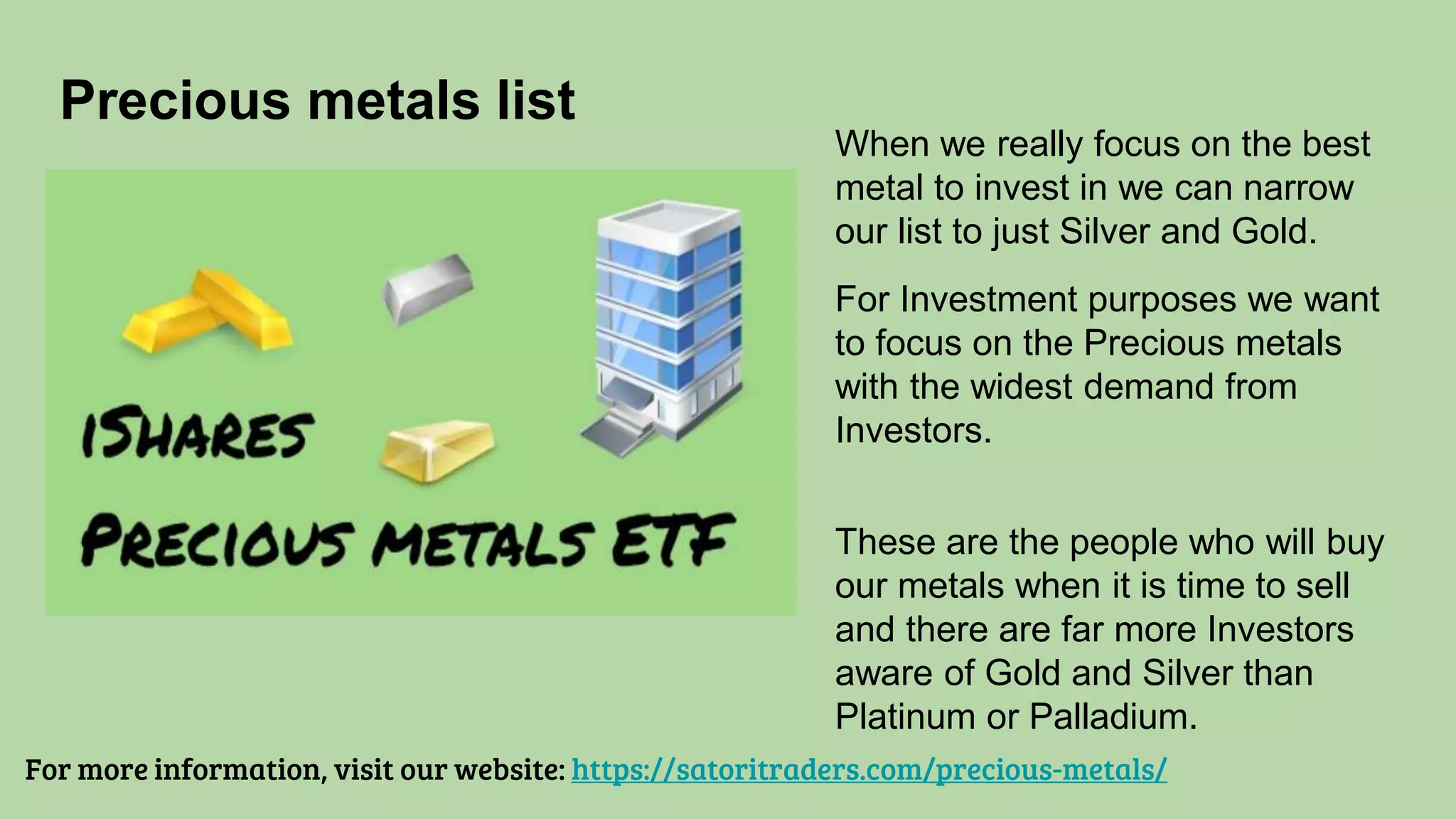 Precious metals - Satori Traders | PPTX