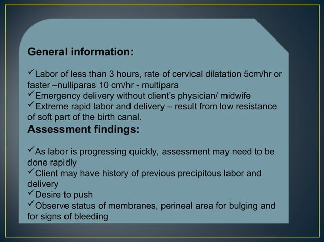 precipitate labour and its management .. | PPT